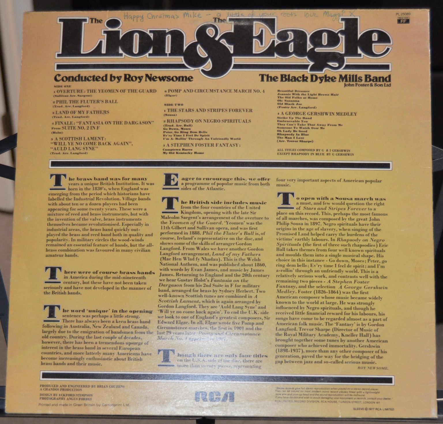 Mick Ronson Record Collection - The Lion & The Eagle - The Black Dyke ...