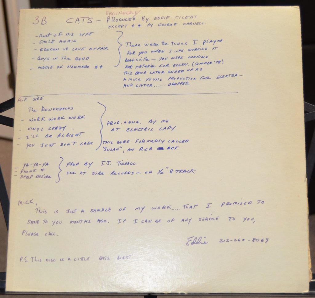 Mick Ronson Record Collection - 3B - Cats Test Pressing Eddie Ciletti ...